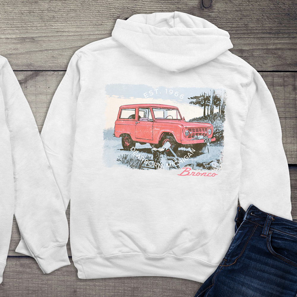 Ford Bronco Red With Crest Hoodie – Artopia.com